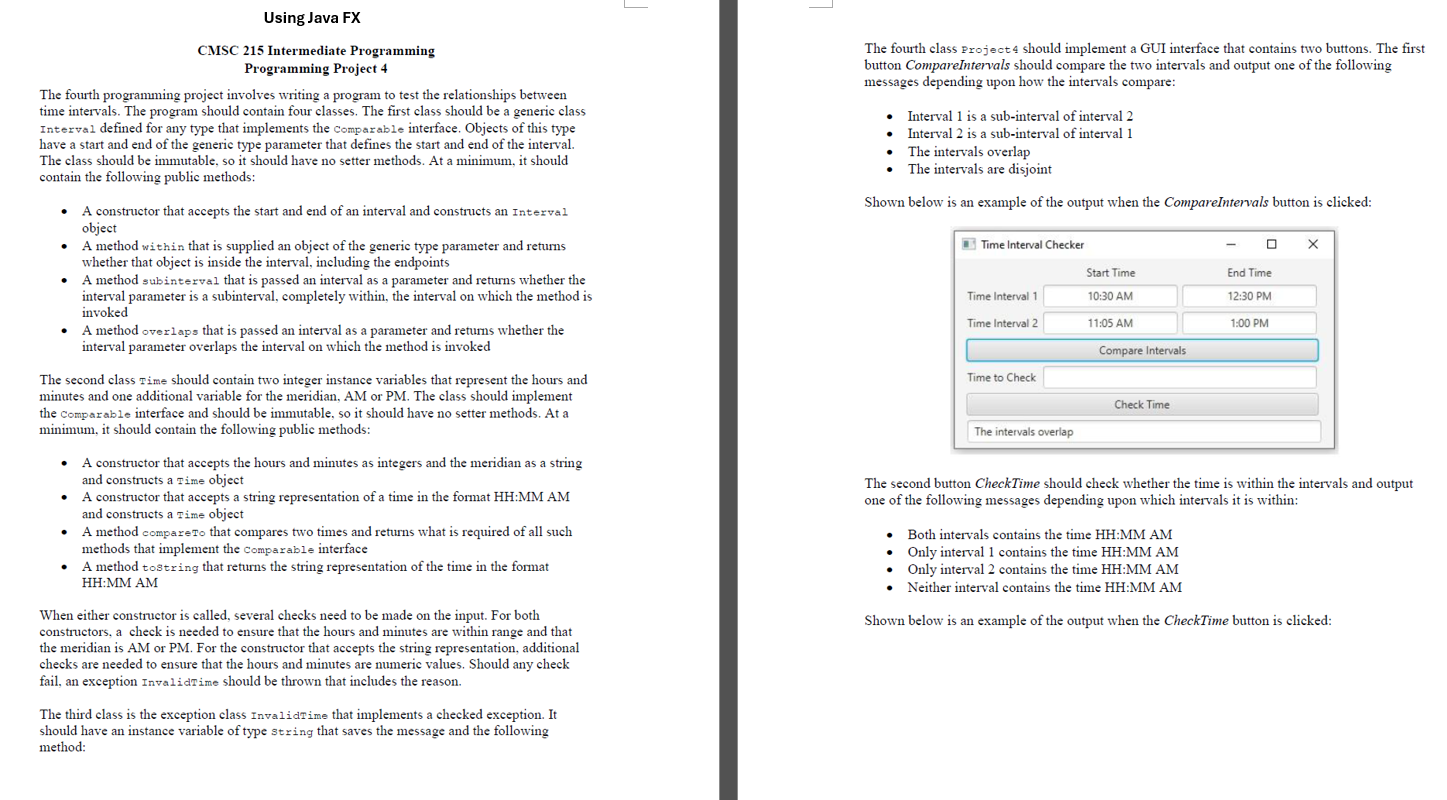 Solved The fourth class Project 4 ﻿should implement a GUI | Chegg.com