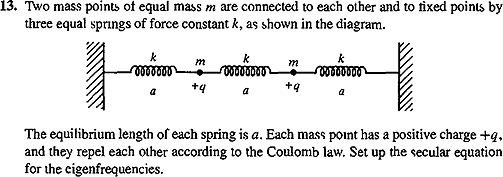Solved Two mass points of equal mass m are connected to each | Chegg.com