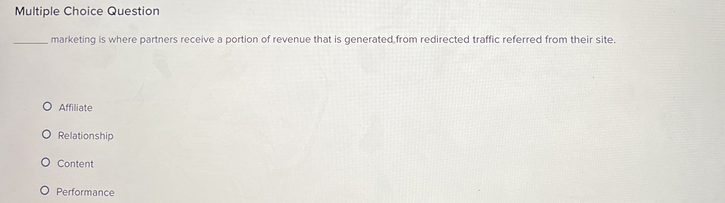 Solved Multiple Choice Question ﻿marketing is where | Chegg.com
