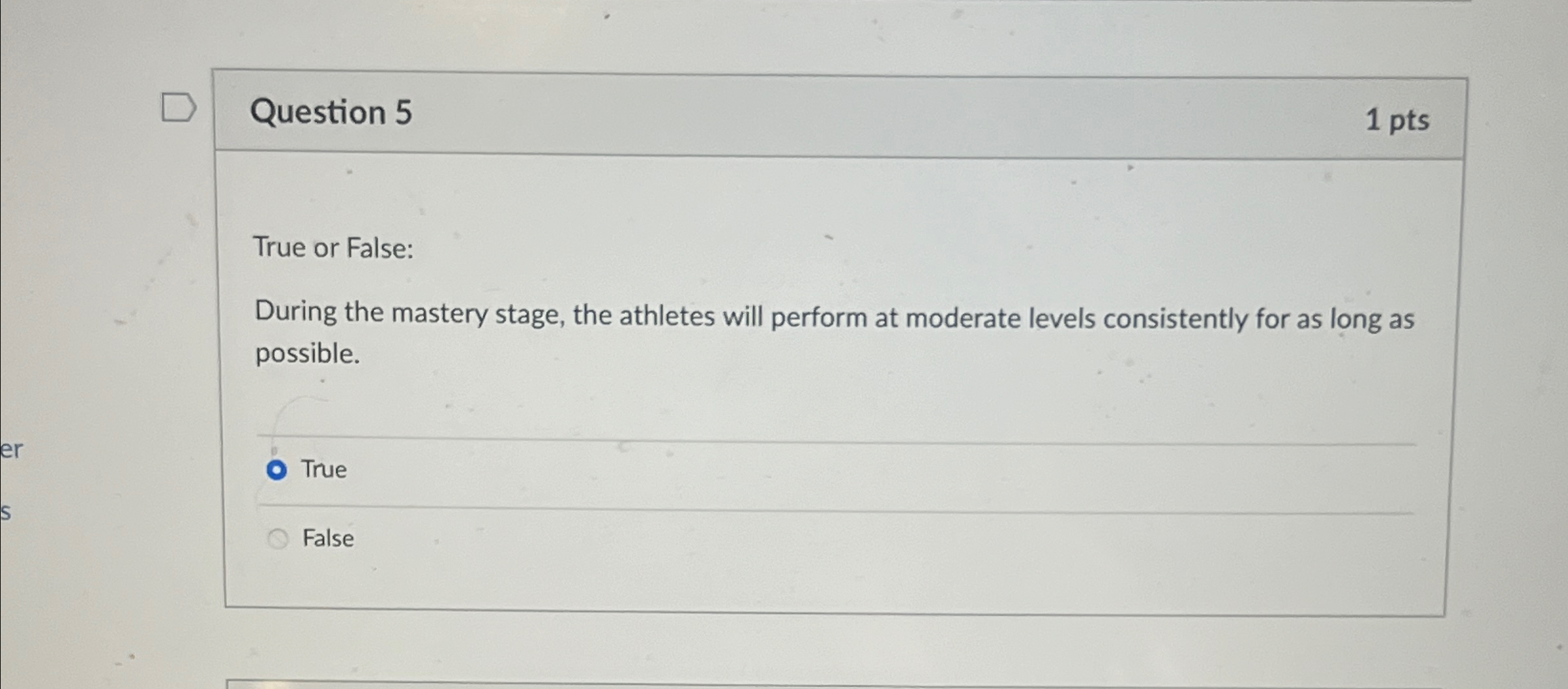 Solved Question 51 ﻿ptsTrue or False:During the mastery | Chegg.com