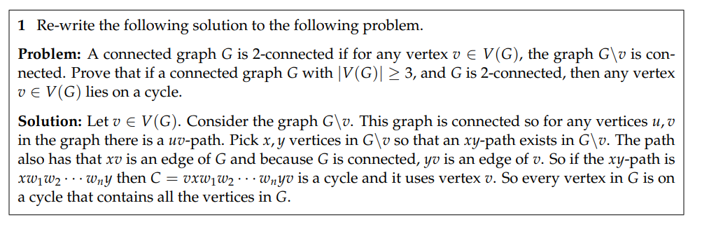 Solved 1 ﻿Re-write the following solution to the following | Chegg.com