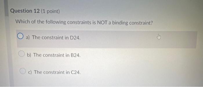 Solved Question 12 (1 point) Which of the following | Chegg.com