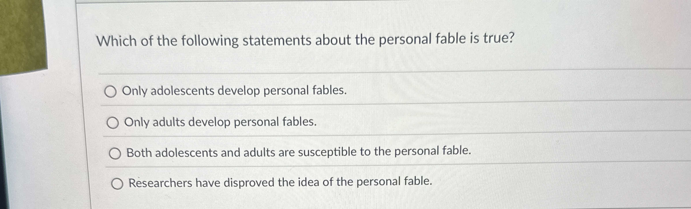 Solved Which of the following statements about the personal | Chegg.com