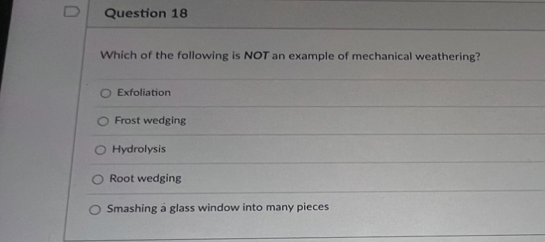 Solved Question 18Which of the following is NOT an example | Chegg.com