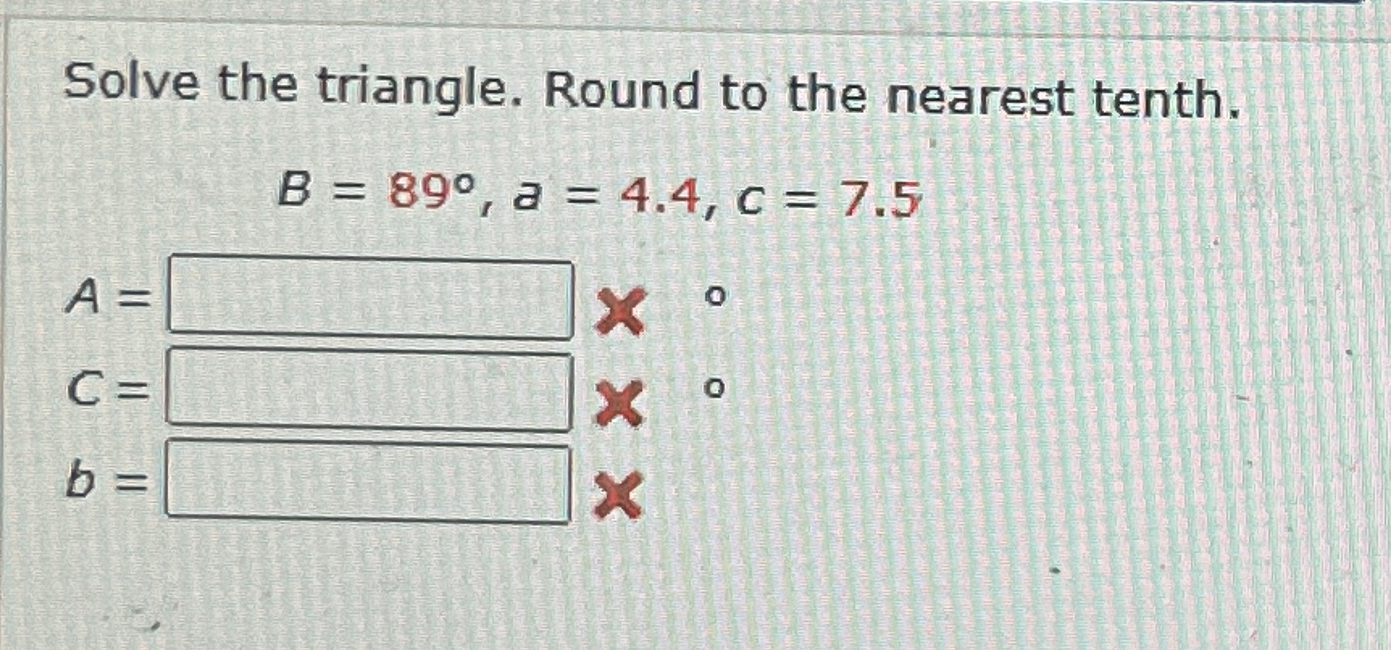 Solved Solve the triangle. Round to the nearest | Chegg.com