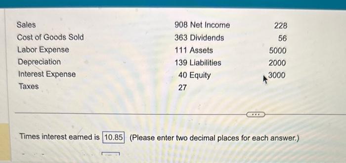 [Solved]: Calculate the times interest eamed ratio and cash