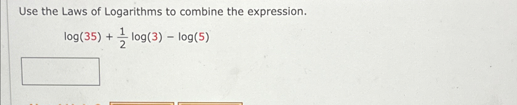Solved Use the Laws of Logarithms to combine the | Chegg.com