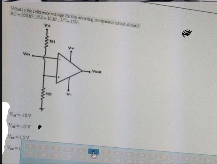 Solved What is the reference voltage for the inverting | Chegg.com