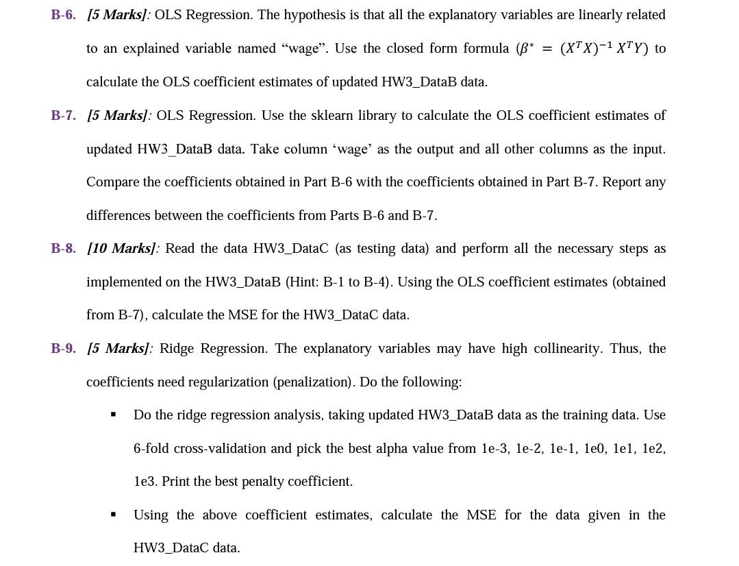 Solved Note: only solve parts from B-6 up to B-9 (I provided | Chegg.com