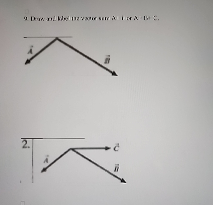 Solved Draw and label the vector sum A+ ﻿if or A+B+C. | Chegg.com