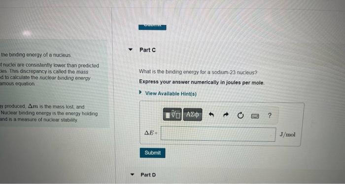 Solved ± Calculating Mass Defect and Nuclear Binding Einergy | Chegg.com