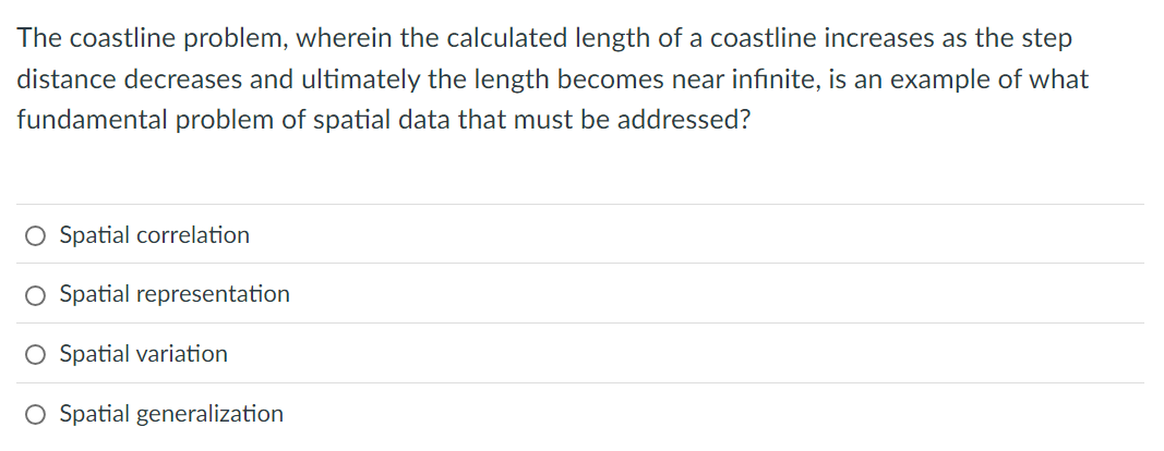 Solved The coastline problem, wherein the calculated length | Chegg.com