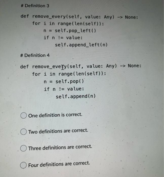 Solved Class LinkedDeque provides these methods: init len_ | Chegg.com