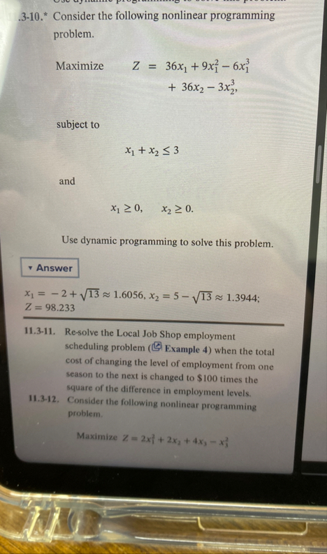 3-10.* ﻿Consider the following nonlinear programming | Chegg.com