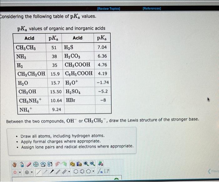 Solved onsidering the following table of pKa values. pKa | Chegg.com
