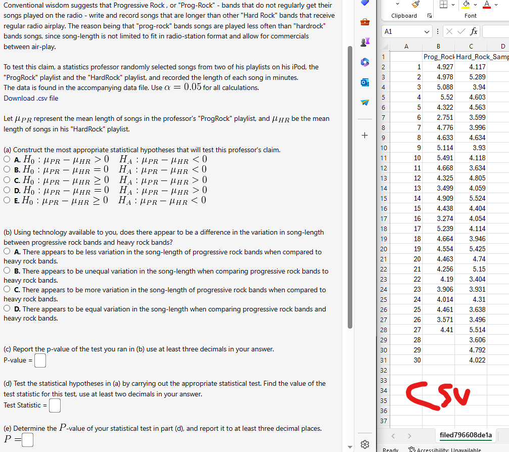Solved Conventional wisdom suggests that Progressive Rock, | Chegg.com