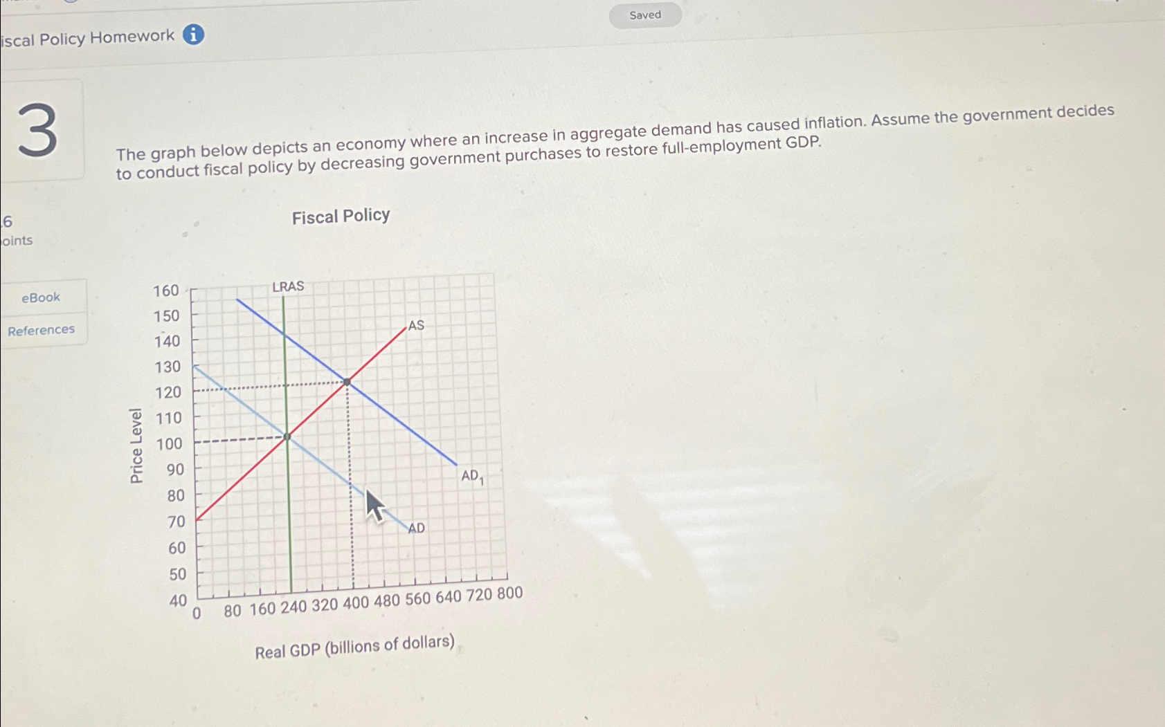 Solved 1. ﻿ How much does aggregate demand need to change | Chegg.com