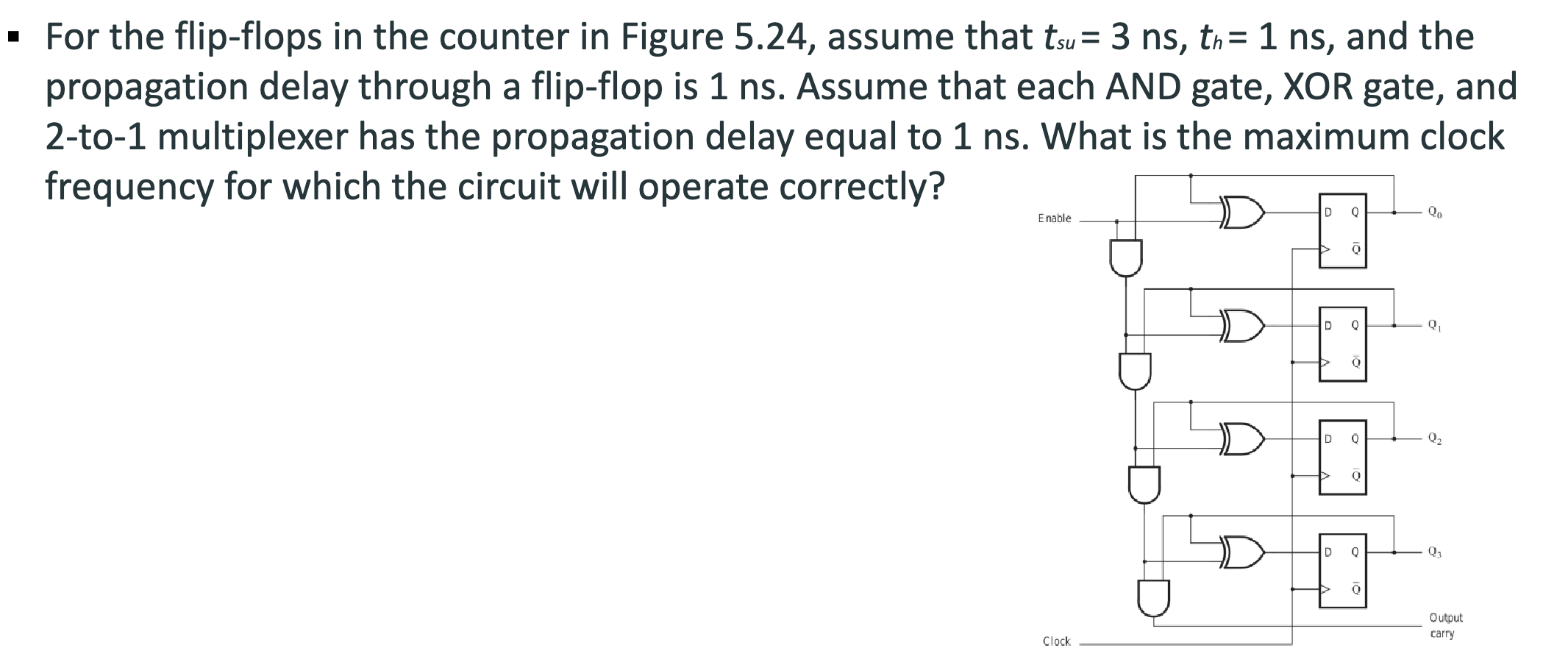 For the flip-flops in the counter in Figure 5.24, | Chegg.com
