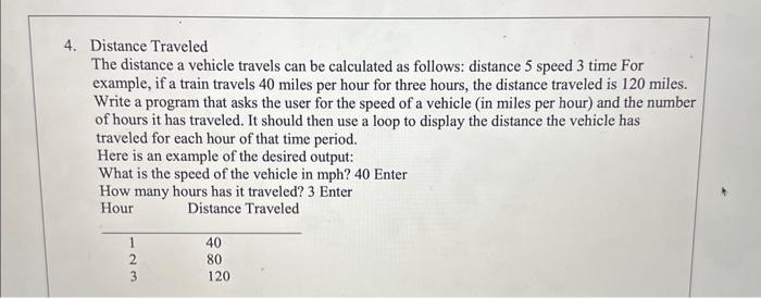 Solved Distance Traveled The distance a vehicle travels can | Chegg.com