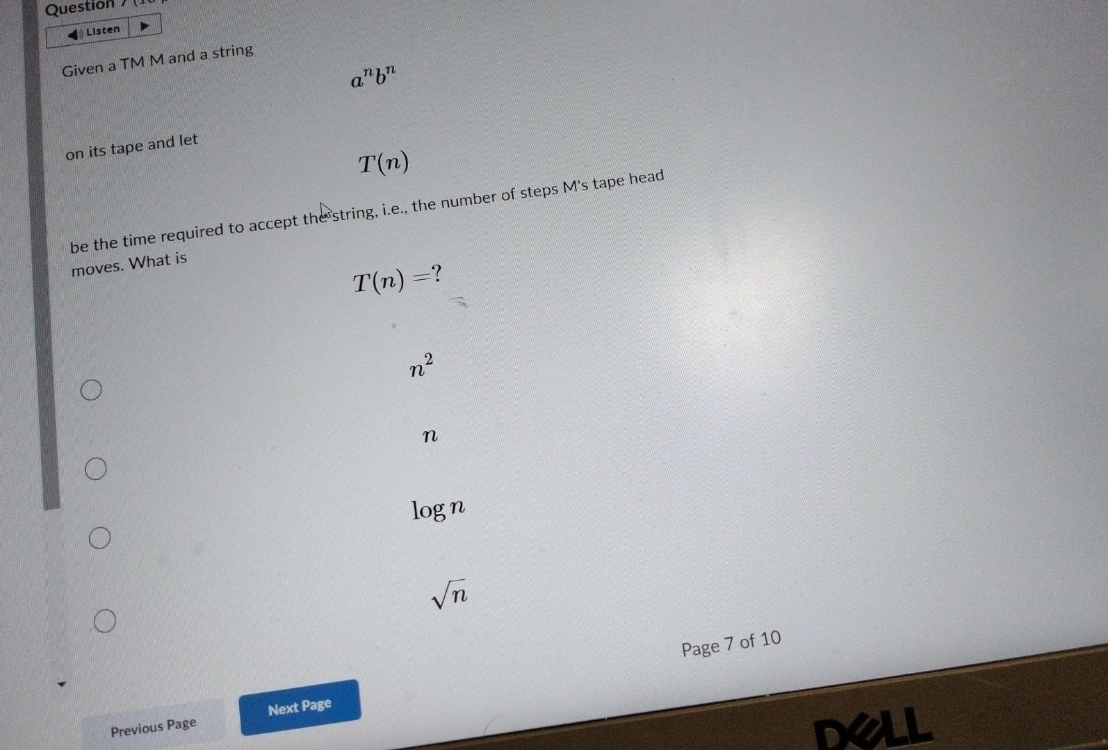 Solved Given a TM M and a string anbn on its tape and let | Chegg.com