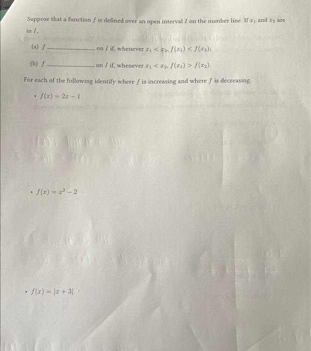 Solved Suppose that a function f is defined over an open | Chegg.com