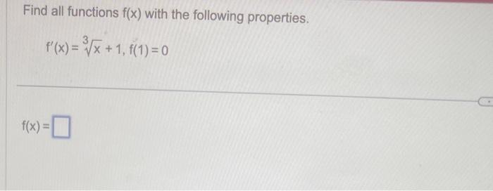 Solved Find all functions f(x) with the following | Chegg.com