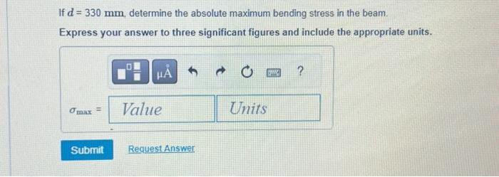 Solved If d=330 mm, determine the absolute maximum bending | Chegg.com