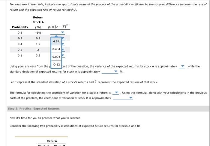Solved Drop down boxes are different for the different | Chegg.com