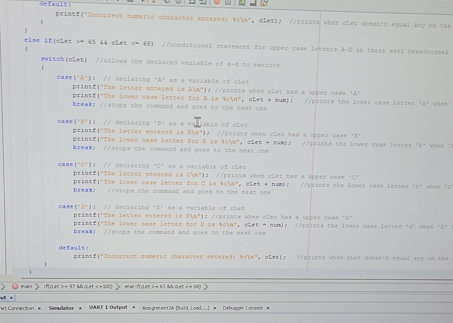 Solved Does anyone know why my code won't print the default | Chegg.com