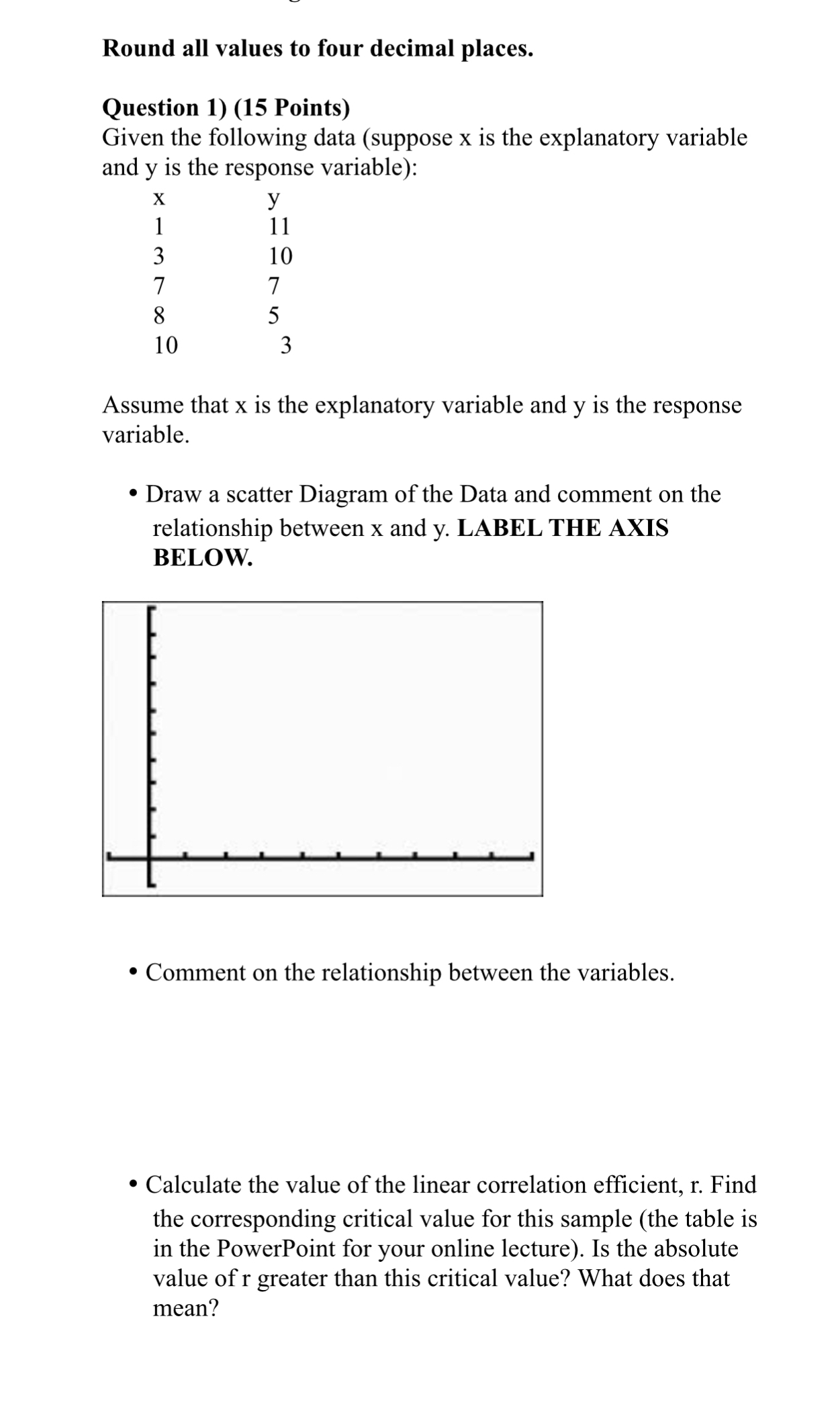 Solved Round all values to four decimal places.Question | Chegg.com