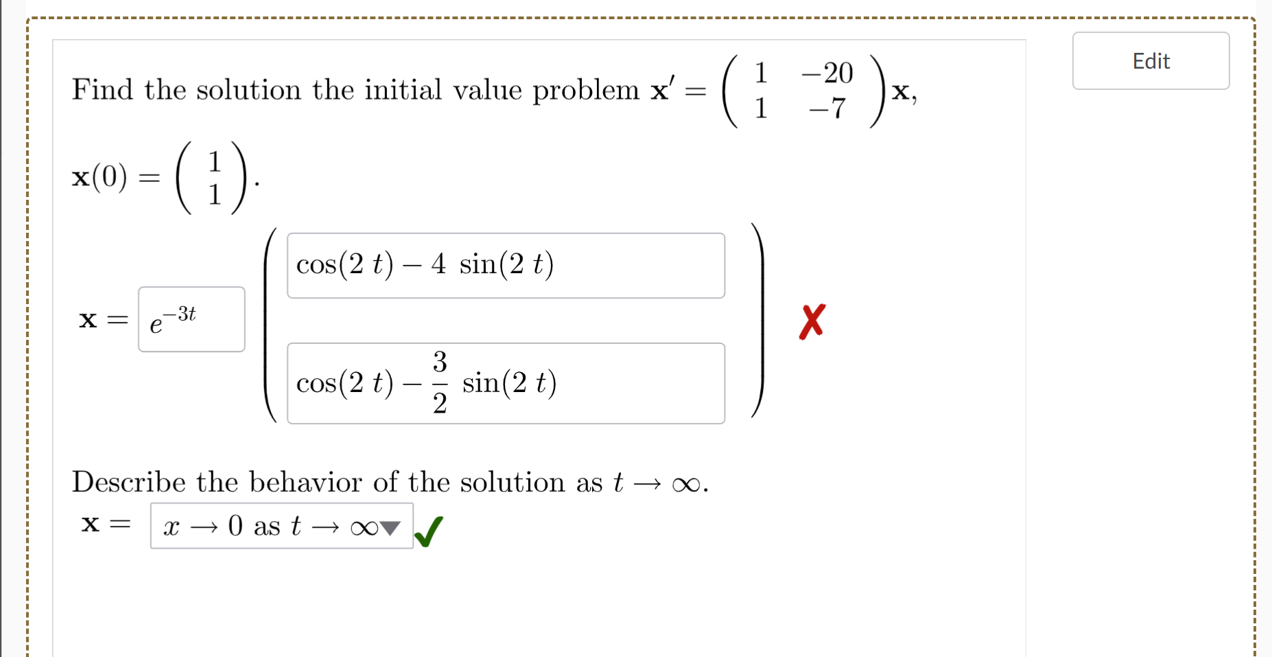 Solved Find the solution the initial value problem | Chegg.com