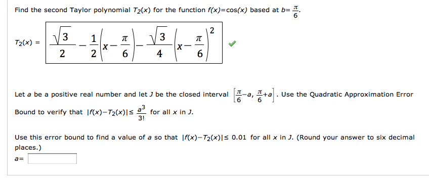 Solved Find the second Taylor polynomial T2(x) for the | Chegg.com