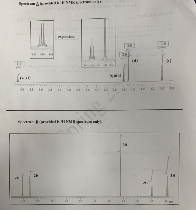 Solved 1) Structures and 'H NMR spectra are given below. • | Chegg.com
