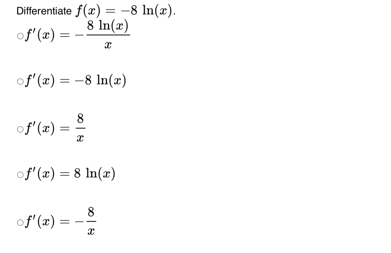 Solved Differentiate | Chegg.com