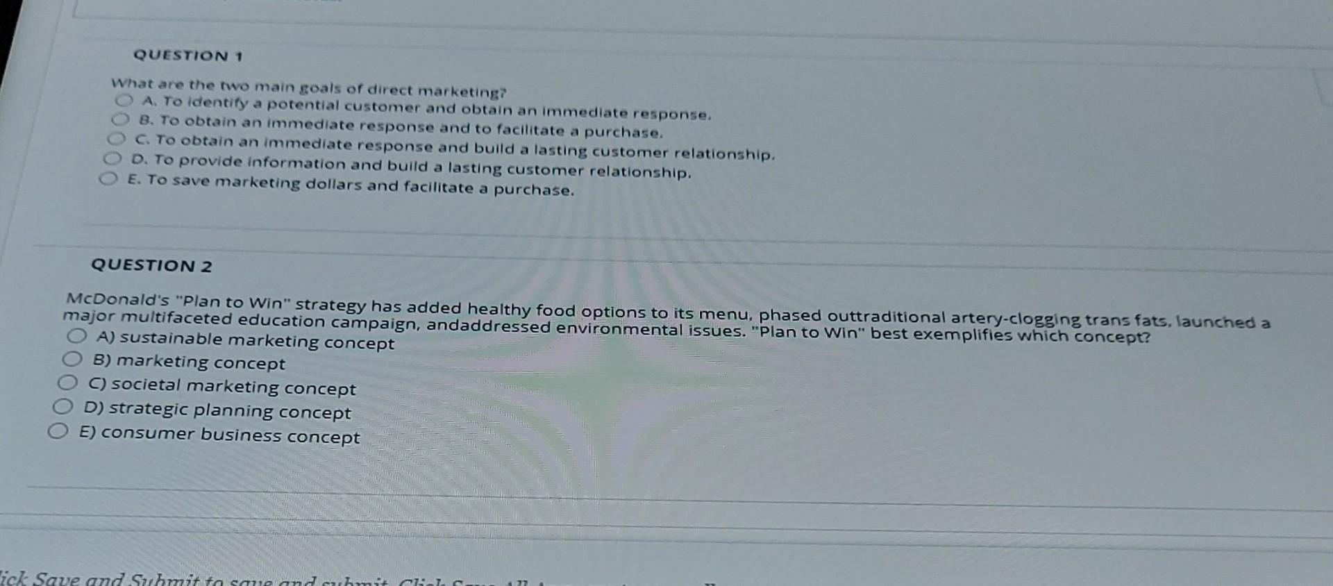 Solved QUESTION 1 What are the two main goals of direct | Chegg.com
