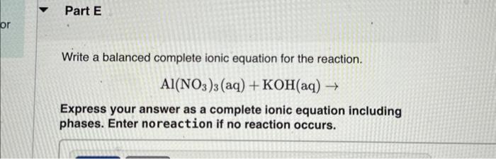 Solved Write a balanced complete ionic equation for the | Chegg.com