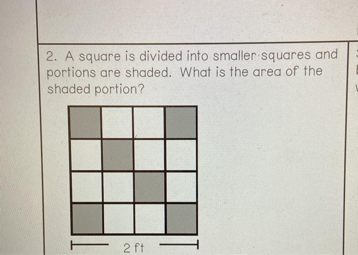 Solved 2. A square is divided into smaller squares and | Chegg.com