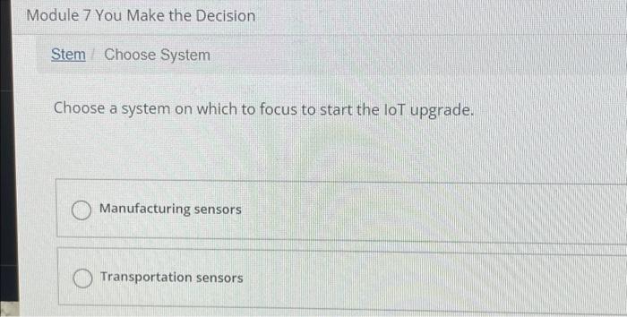 Solved Module 7 You Make the Decision Stem Choose System | Chegg.com