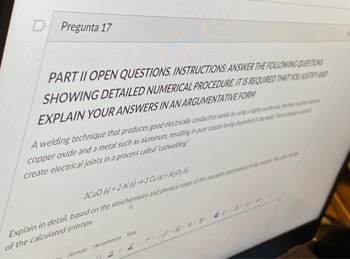 Pregunta 17 PART II OPEN QUESTIONS. INSTRUCTIONS: | Chegg.com