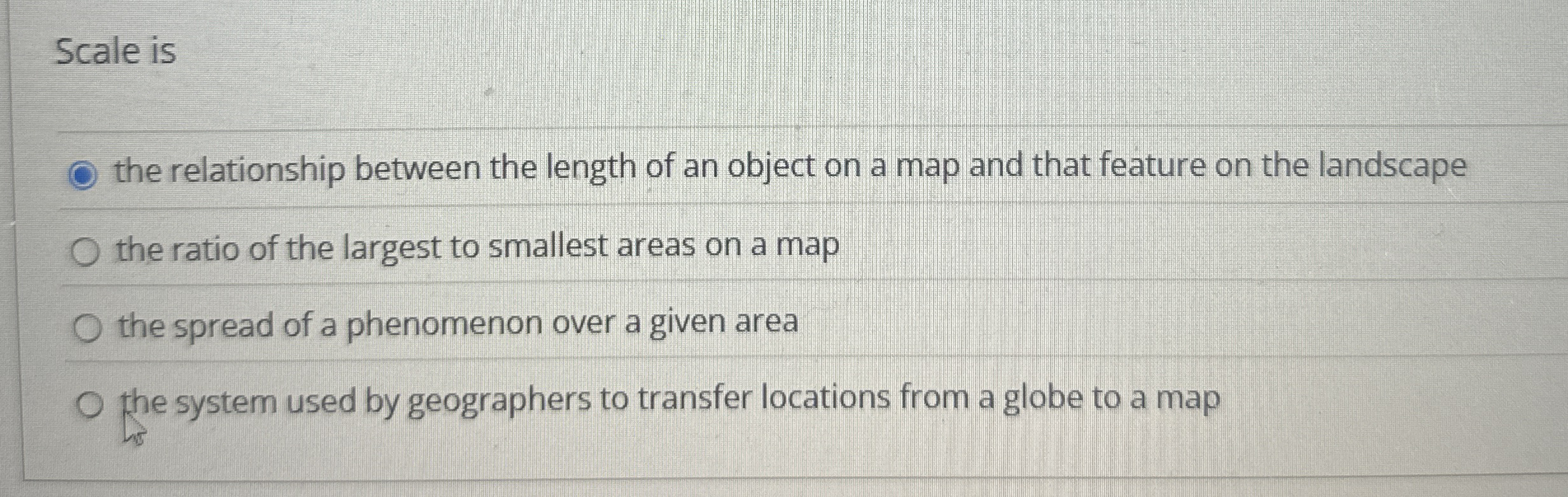 Scale isthe relationship between the length of an | Chegg.com