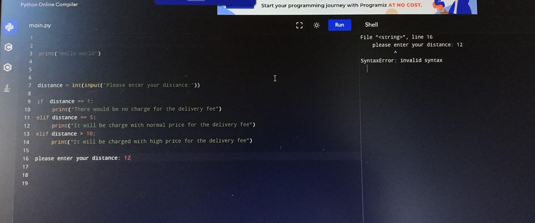 Solved hello, so I wanted to make chained conditional how to | Chegg.com