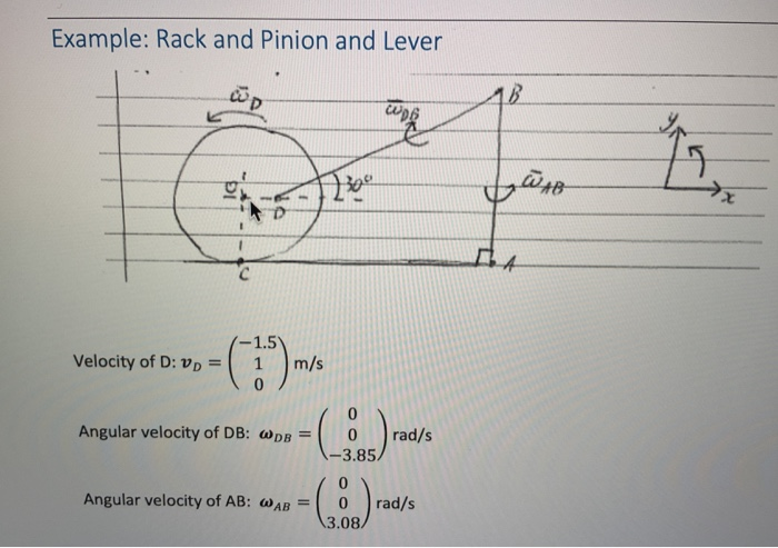 Solved Kinematics: Rack and Pinion and Lever (P) B mm 150 | Chegg.com