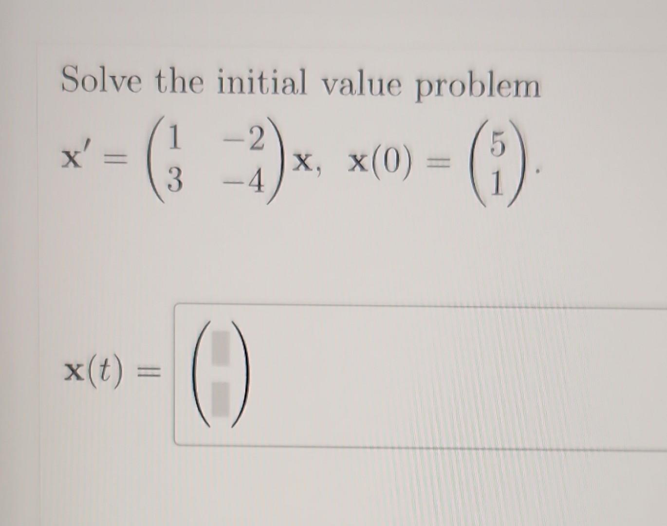 Solved Solve the initial value problem | Chegg.com