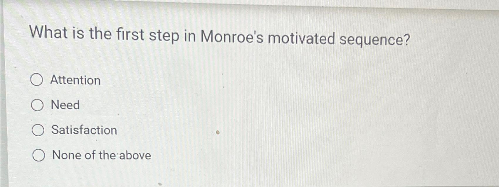 Solved What is the first step in Monroe's motivated | Chegg.com