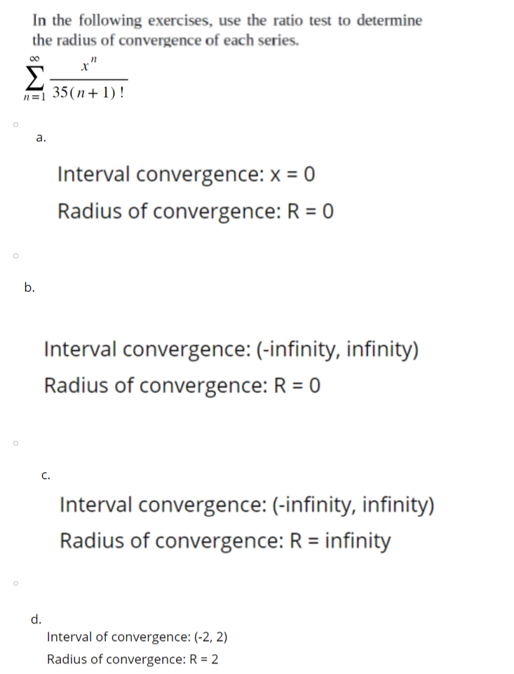 Solved In the following exercises, use the ratio test to | Chegg.com