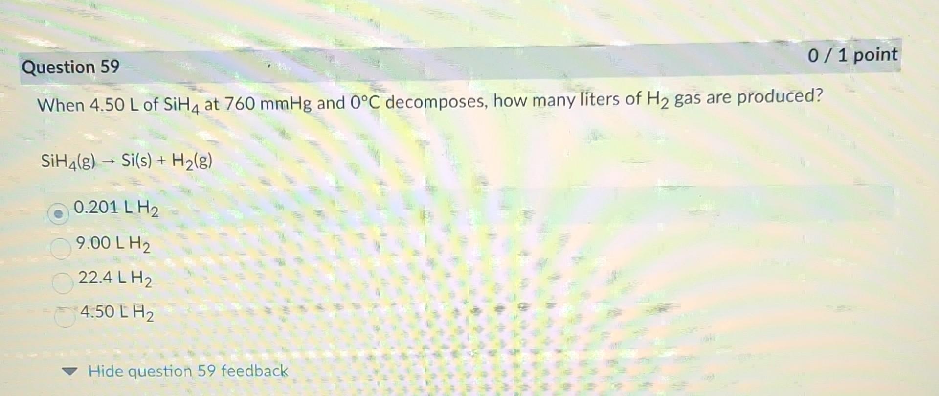 Solved When \\( 4.50 \\mathrm{~L} | Chegg.com