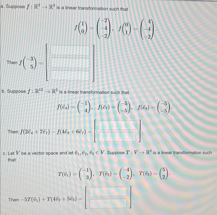 Solved Suppose f:R2→R3 is a linear transformation such that | Chegg.com