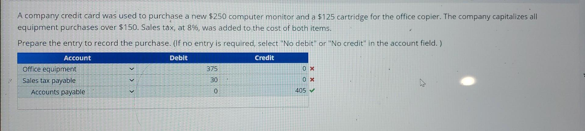 Solved A Company Credit Card Was Used To Purchase A New 250 Chegg solved-a-company-credit-card-was-used-to-purchase-a-new-250-chegg