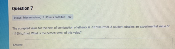 Solved Question 7 Status: Tries remaining: 31 Points | Chegg.com