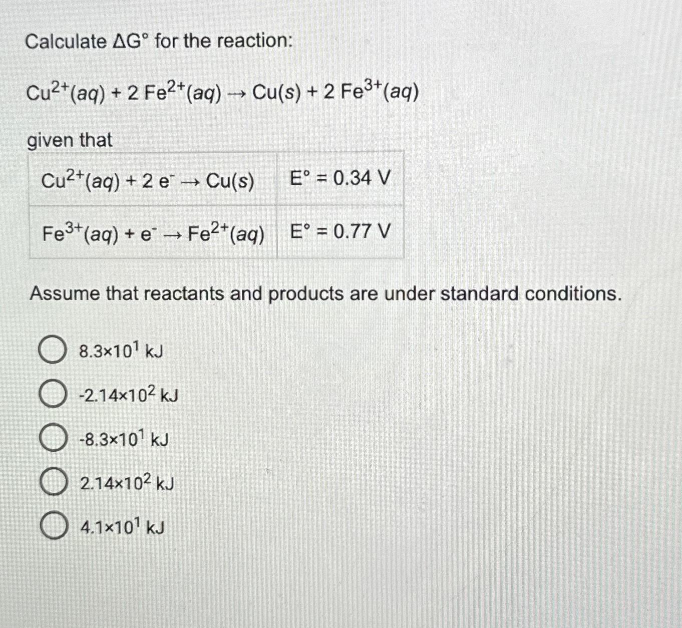 Solved Calculate ΔG° ﻿for the | Chegg.com